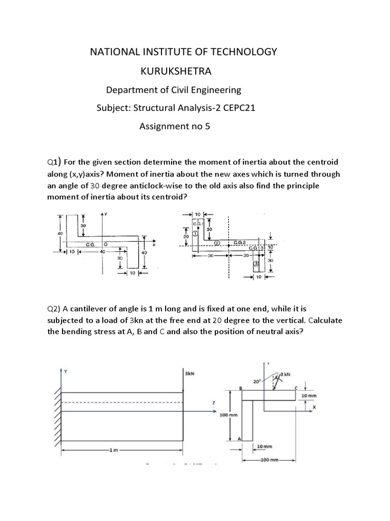 UNSYMMETRICAL BENDING Problem | PDF