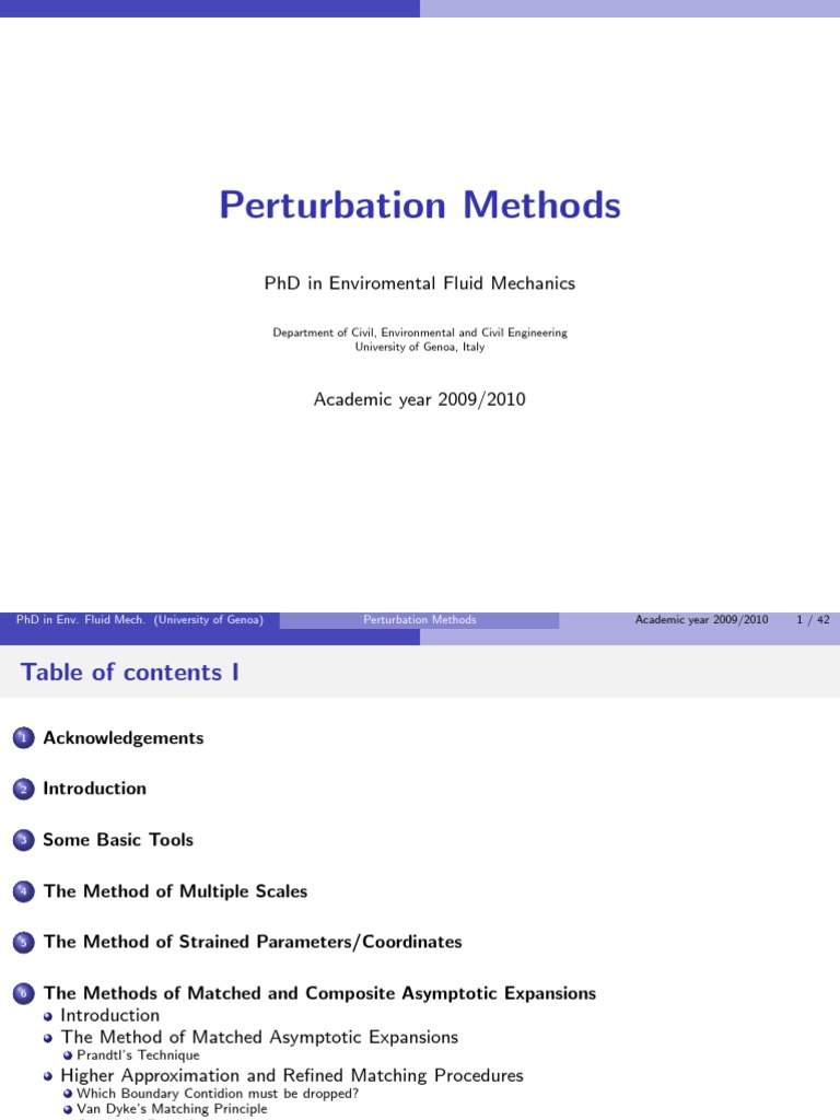 Perturbation Methods Pdf Theoretical Physics Mathematics