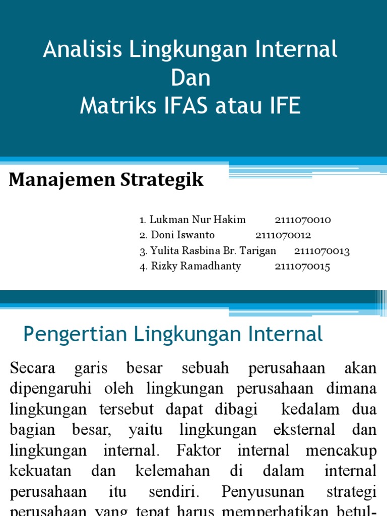 Analisis Matriks IFAS untuk Strategi Perusahaan | PDF