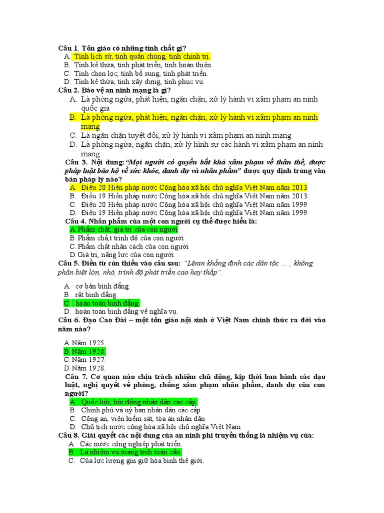 ktra Quốc phòng 2 | PDF