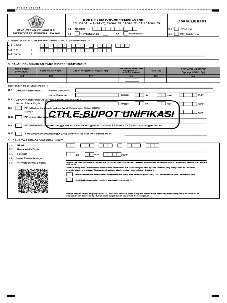 Contoh E-Bupot | PDF