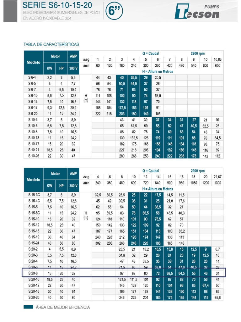 S20-8 Tecson Pump | PDF