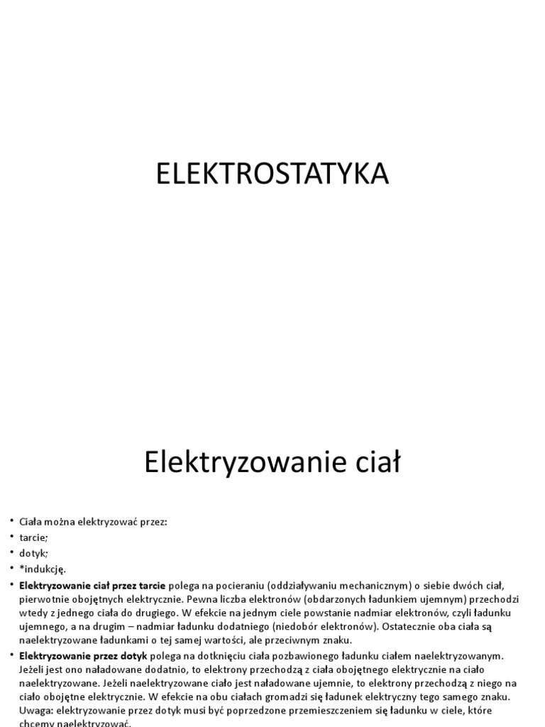 ELEKTROSTATYKA | PDF
