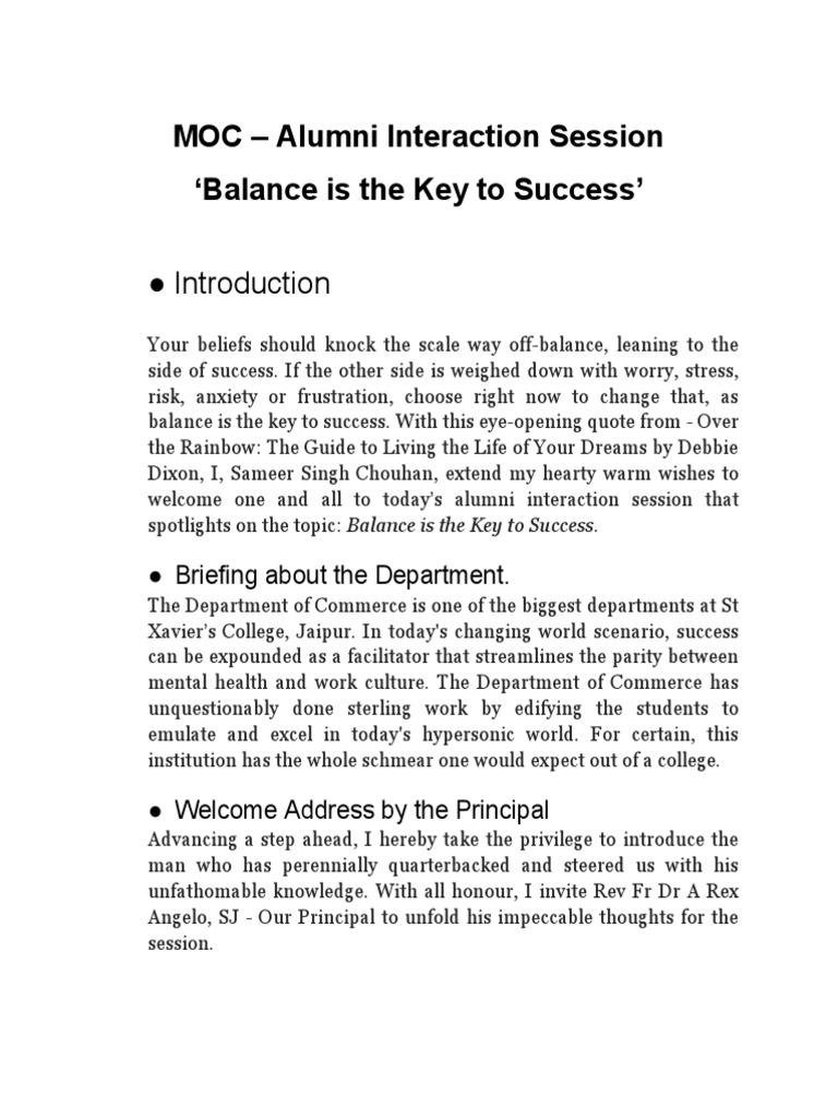 MOC - Alumni Interaction Session | PDF | Health Sciences | Emotions
