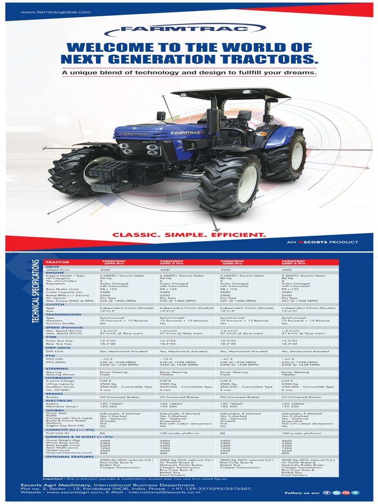Farmtrac-6090 Tractor | PDF