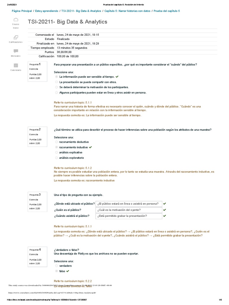 Prueba Del Cap Tulo 5 Big Data Analytics PDF | PDF | Falacia | Plan de ...