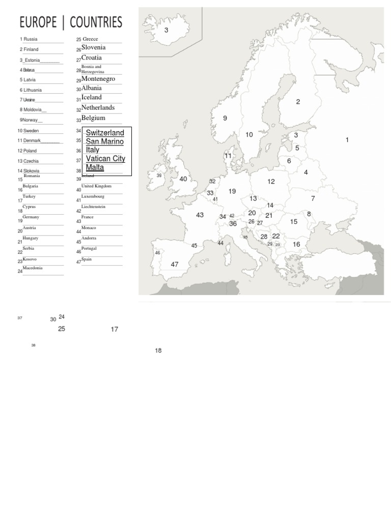 Europe Country Activity | PDF | Europe