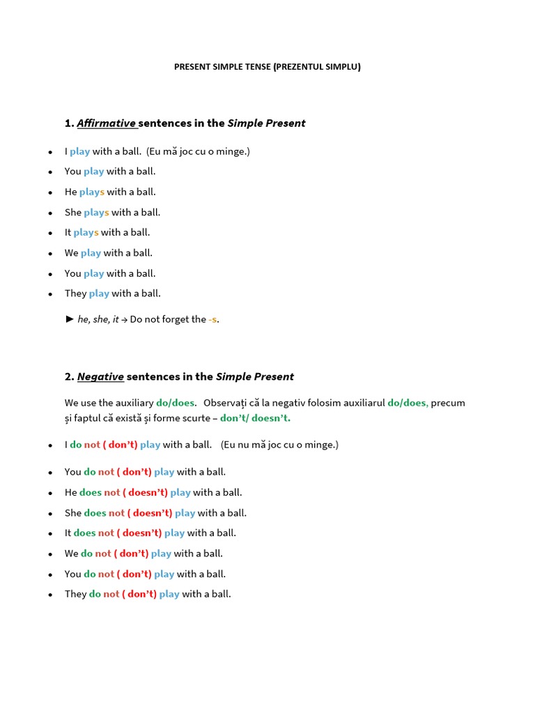Present Simple Tense | PDF | Linguistics | Grammar