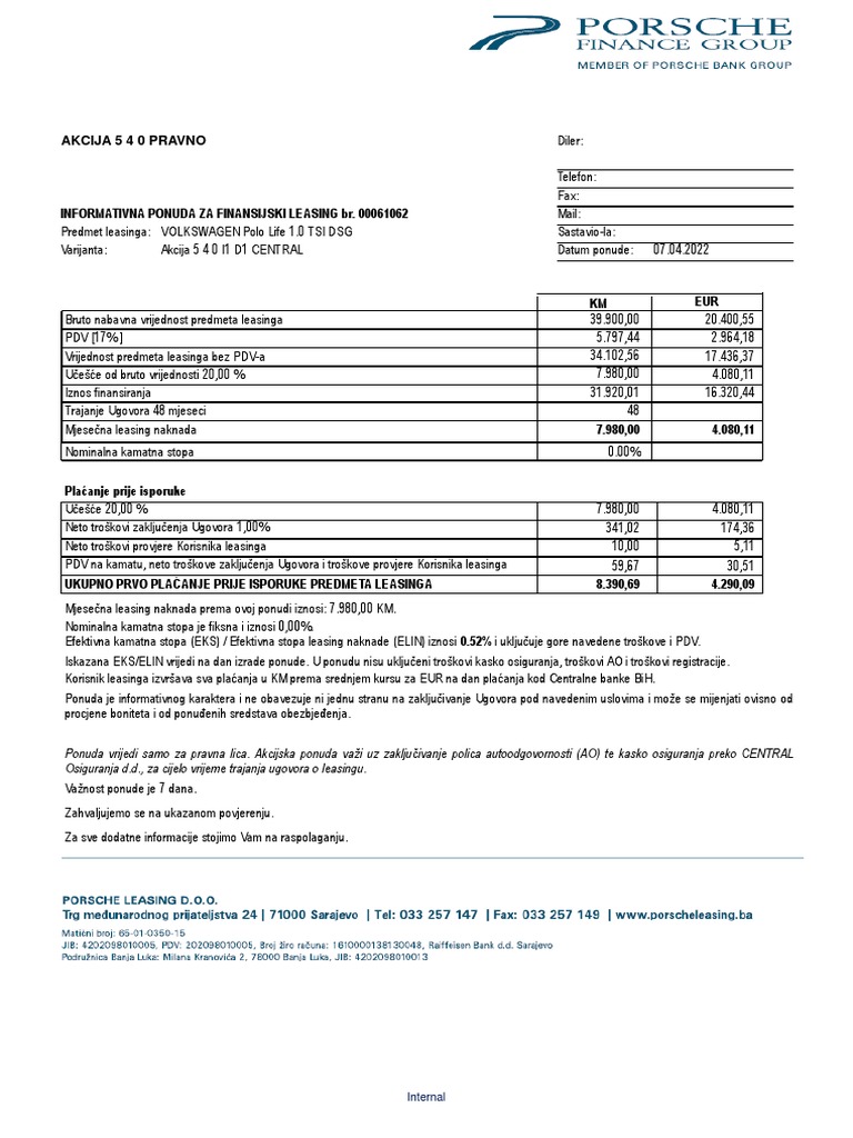 Volkswagen Polo Akcija 540 | PDF