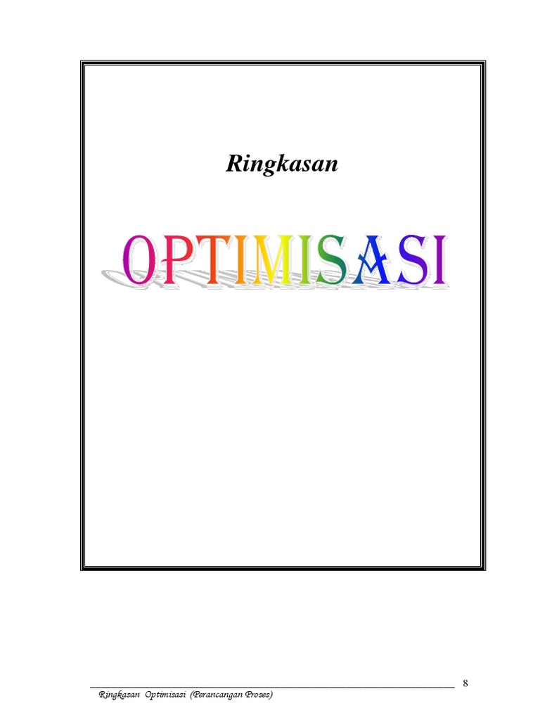 Optimisasi | PDF