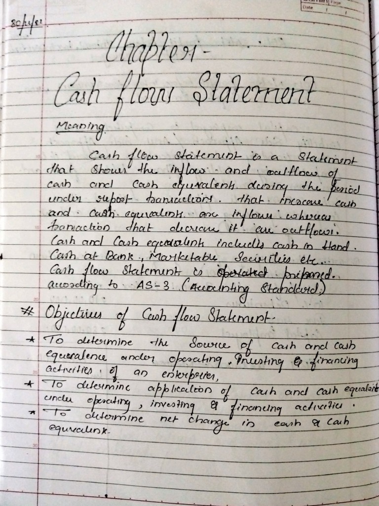 Cash Flow Statement Chapter Notes Class 12 | PDF