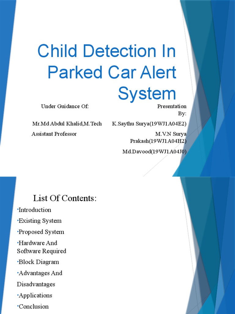 Child Detection in Parked Car Alert System | PDF | Microcontroller ...
