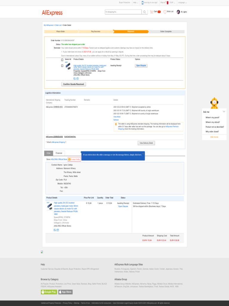 Aliexpress DC Motor 2 | PDF | Alibaba Group | Business
