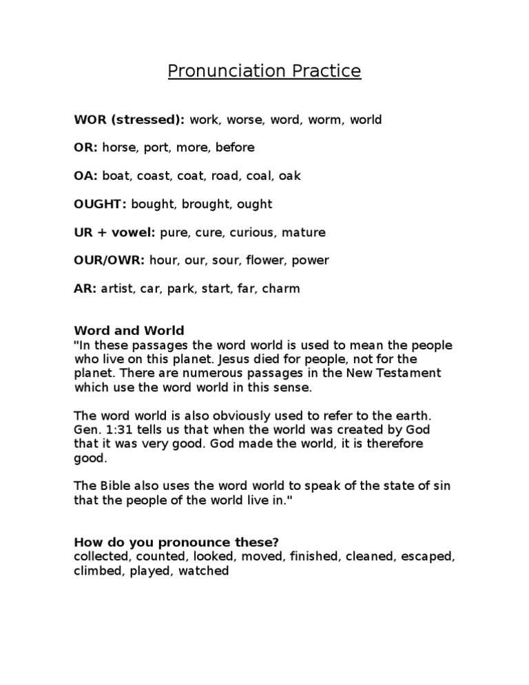 Pronunciation Practice | PDF