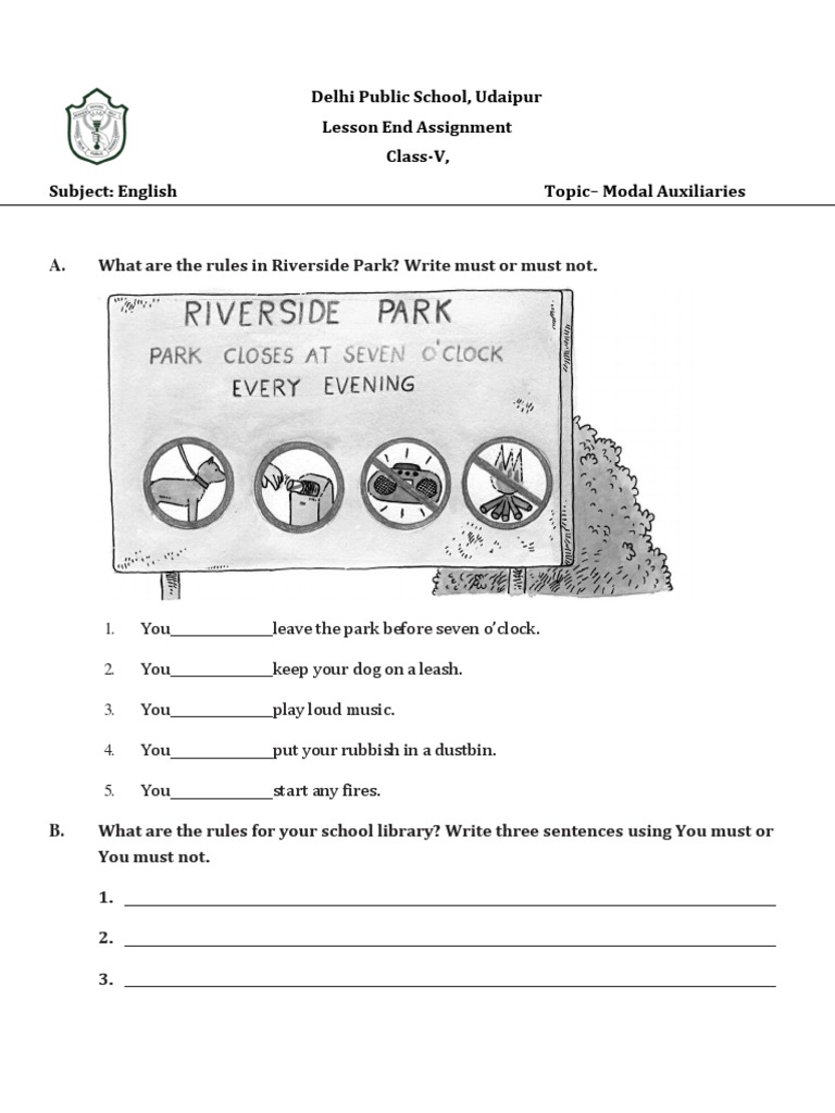 ClassV, Modal Auxiliaries, Lesson End Assignment | PDF