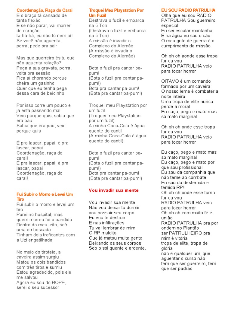 CANÇÕES DE TFM | PDF