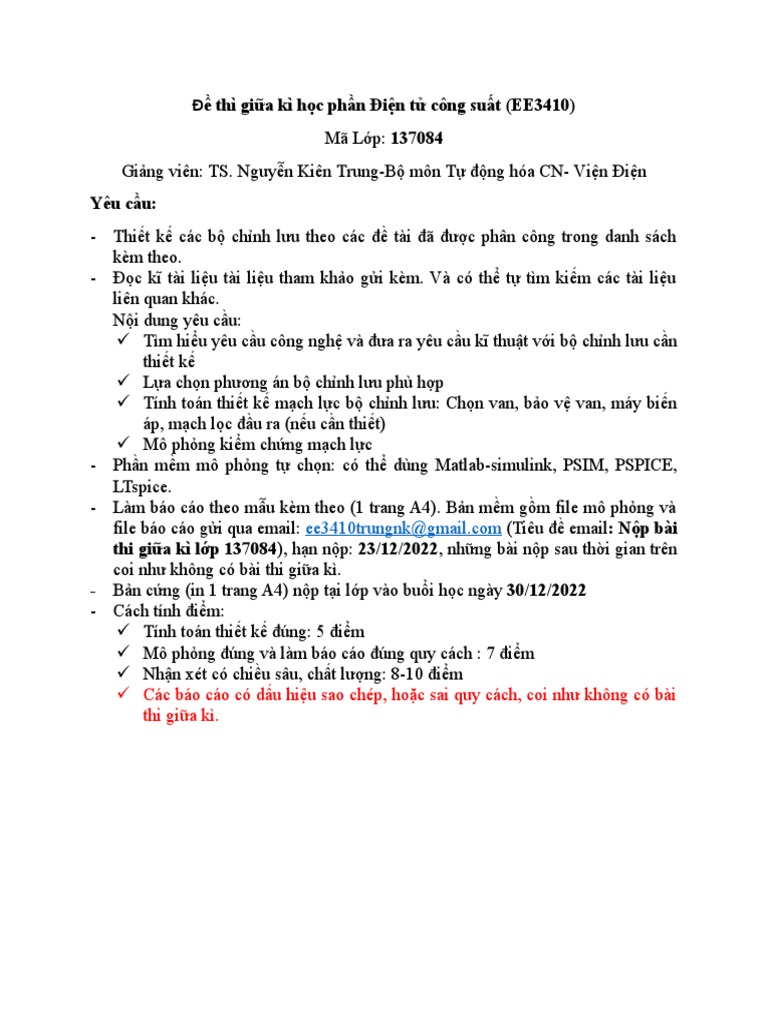 Đề Thi Giữa Kì - 137084 | PDF