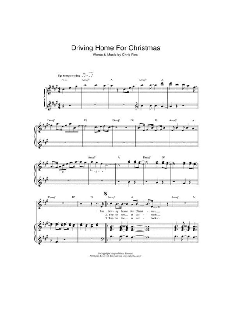 Driving Home For Christmas (Piano) | PDF
