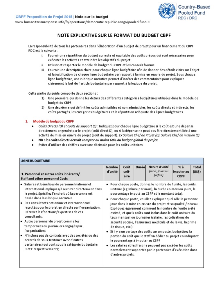 6 - Gms - Note Explicative Sur Le Format de Budget | PDF | Budget | Salaires