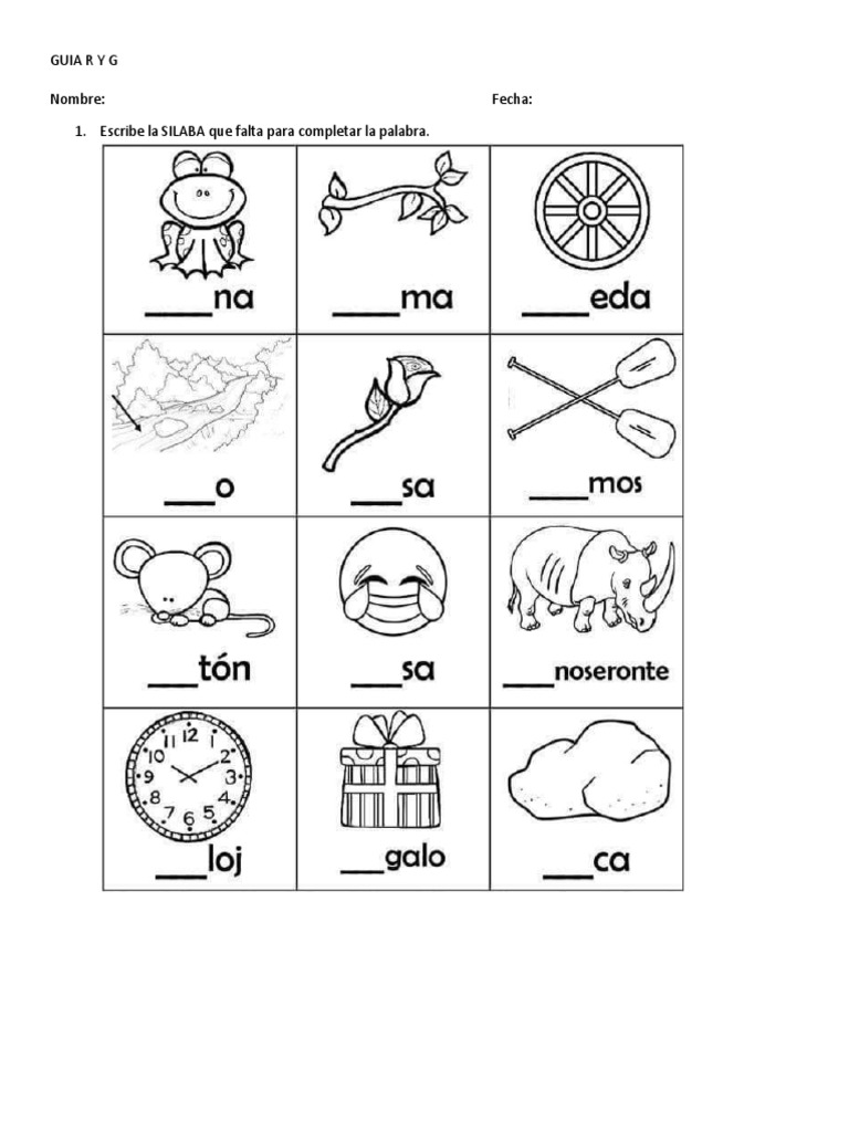 Repaso Letra G y R | PDF