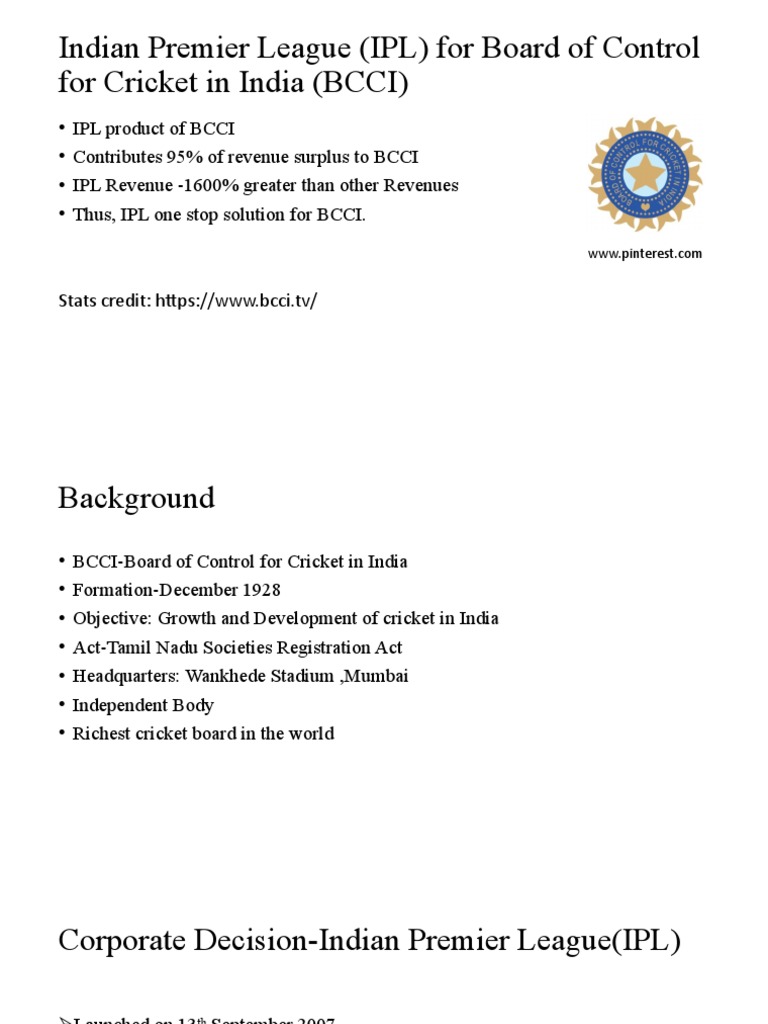 IPL's Financial Impact on BCCI Revenue | PDF | Sports | Cricket