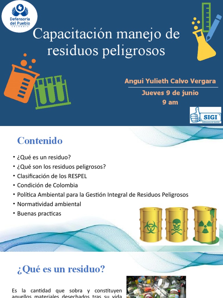 Capacitación Manejo de Residuos Peligrosos | PDF | Residuos | Gestión de residuos