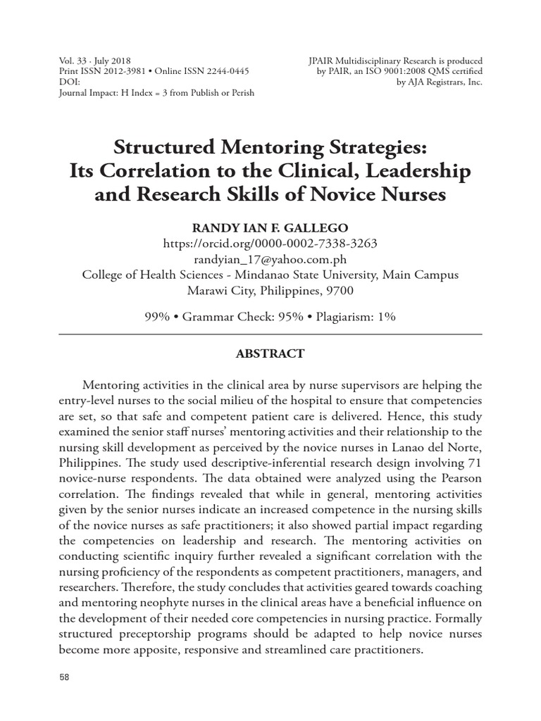 Structured Mentoring Strategies | PDF | Nursing | Mentorship
