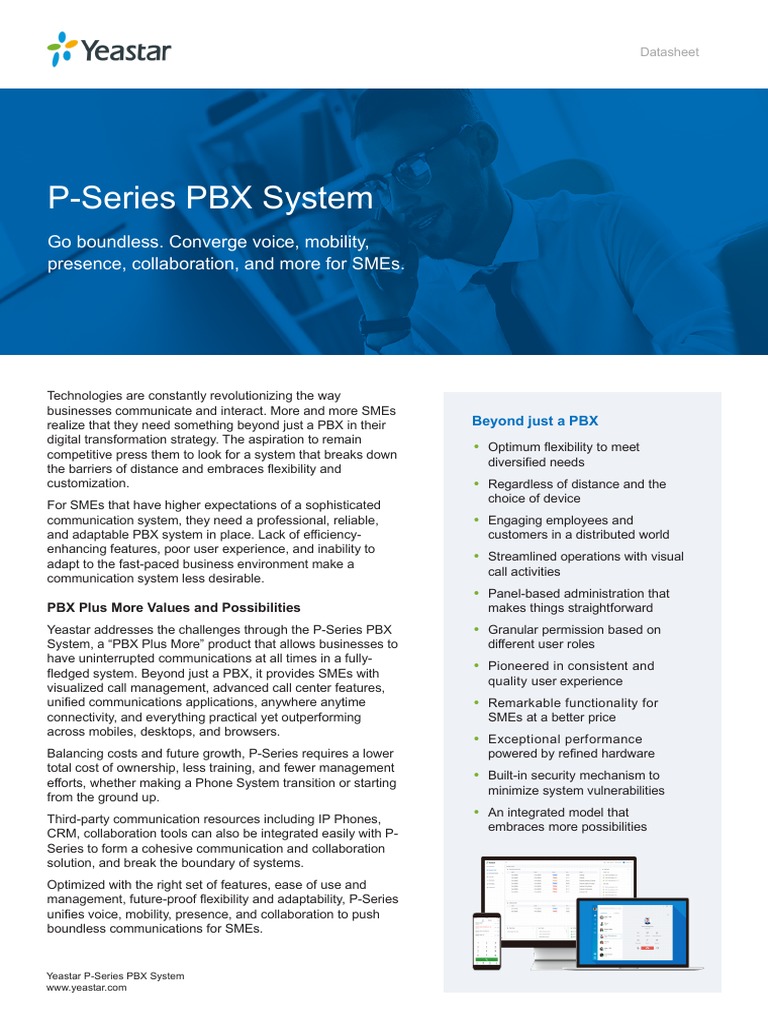 Yeastar Serie P Datasheet P550 P560 P570 | PDF | Voicemail | Call Centre