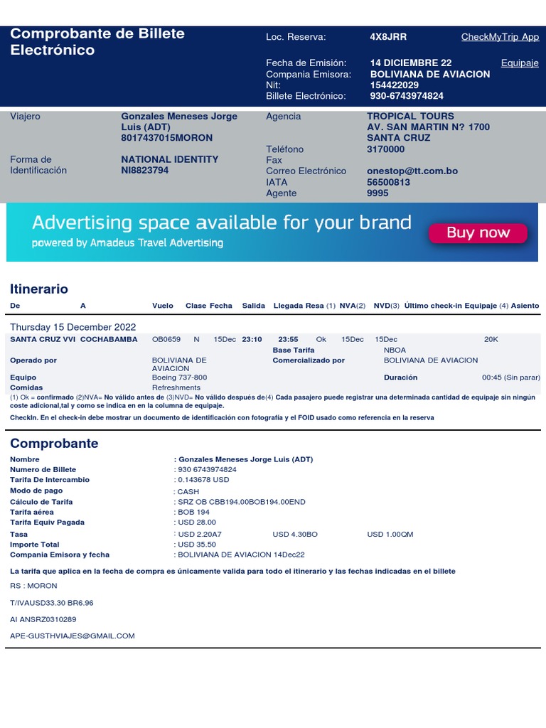 Your Electronic Ticket Receipt | PDF | Transporte | Aviación