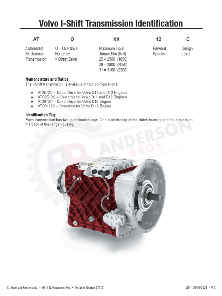 Volvo I Shift Transmission Identification | PDF | Land Vehicles ...