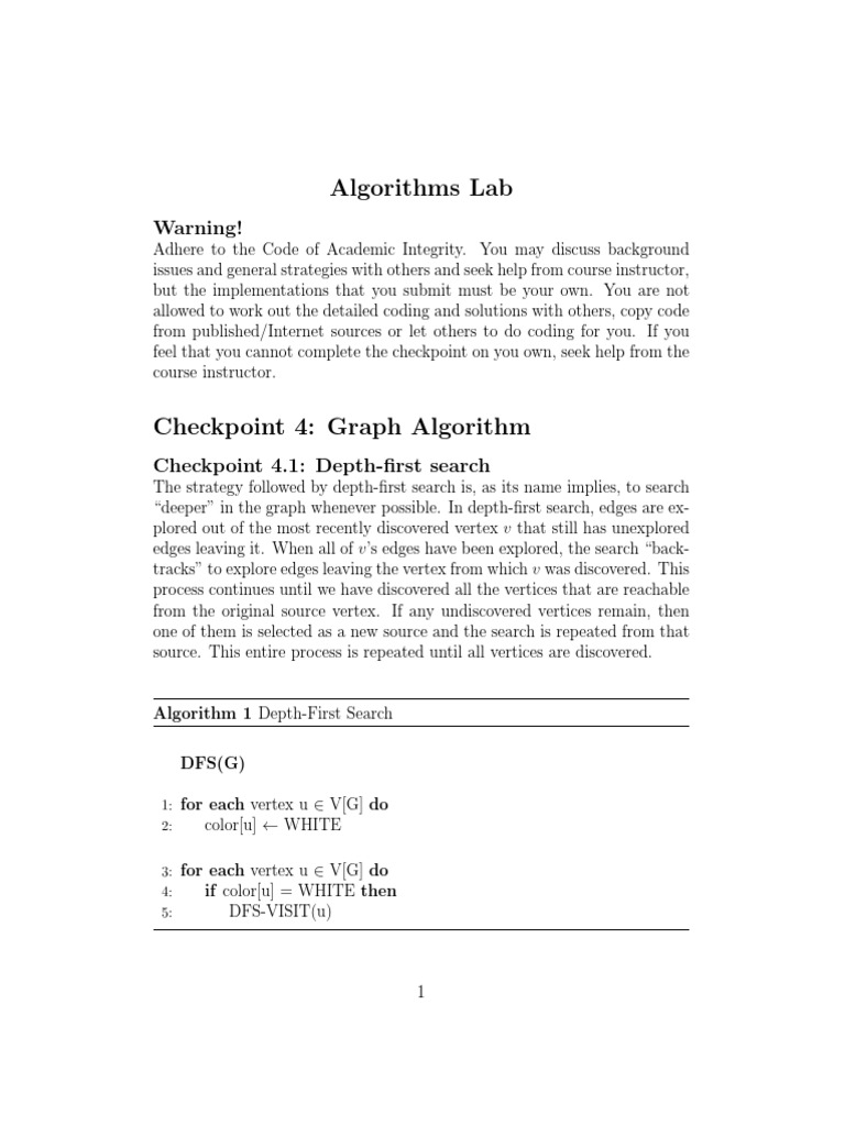 Checkpoint 4 | PDF | Algorithms And Data Structures | Graph Theory