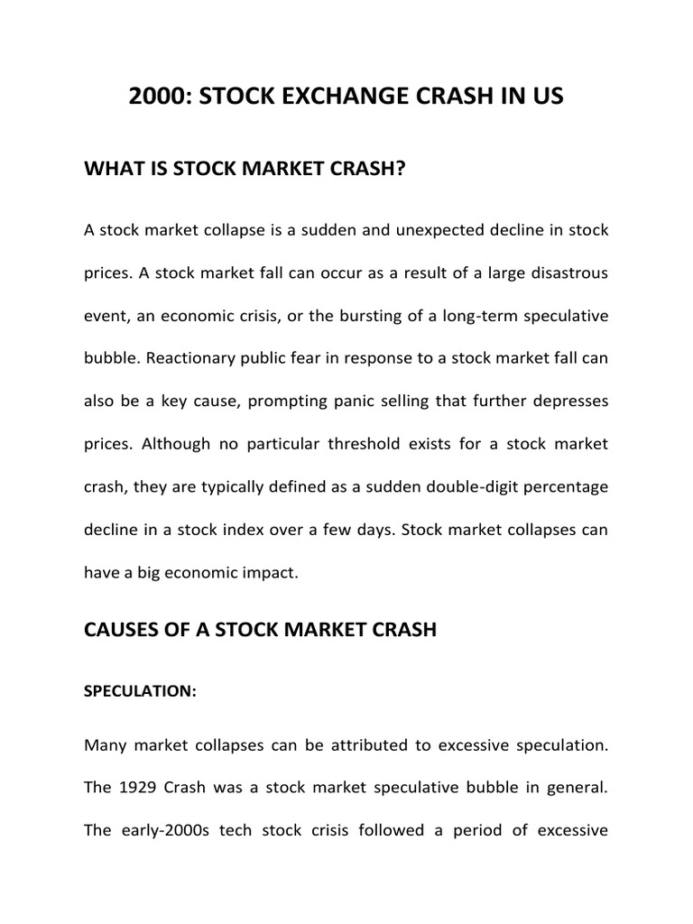 2000 Stock Exchange Crash | PDF | Economic Bubble | Stocks