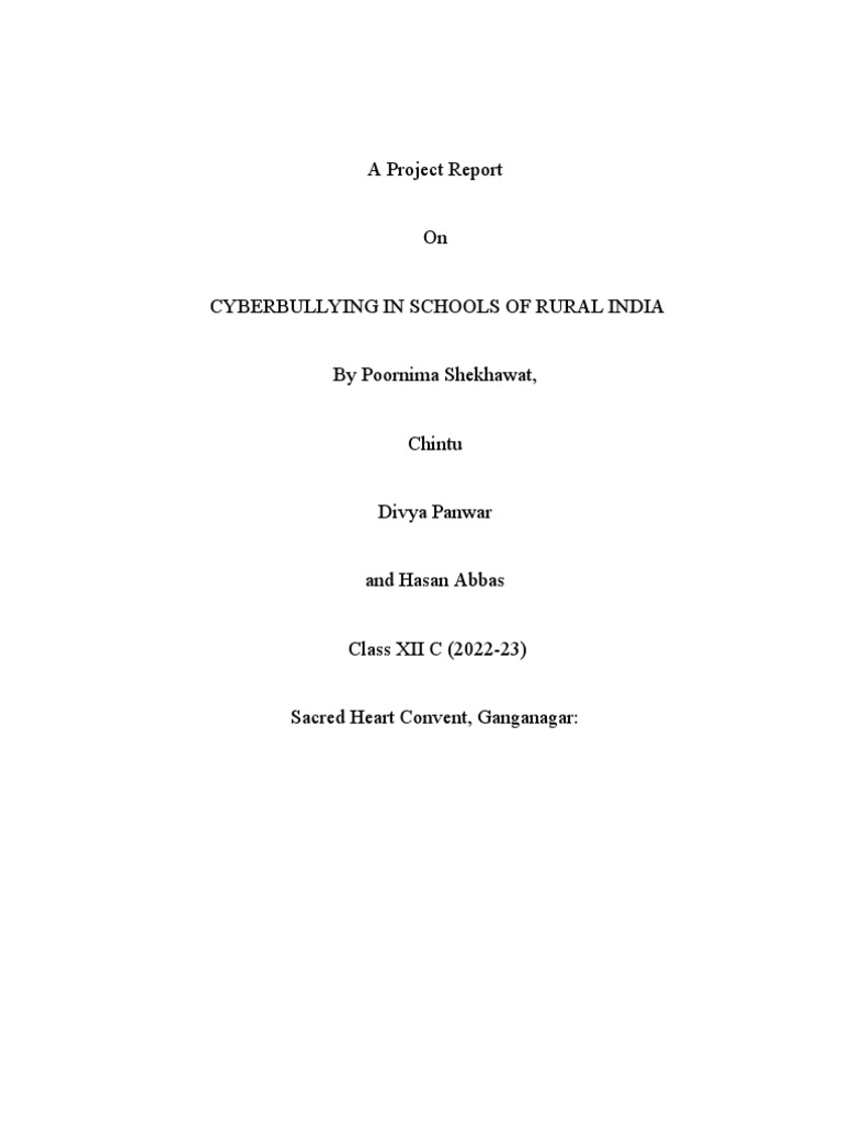 A Project Report Peer Pressure | PDF | Adolescence | Self Esteem