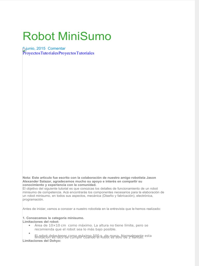 Dokumen - Tips - Robot Minisumo Detallado | PDF