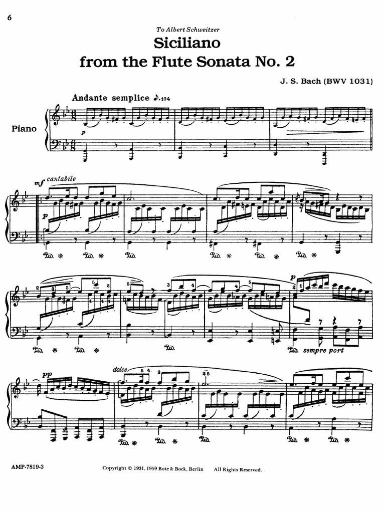 Wilhelm Kempff - Sicilienne in G Minor (Bach Transcription From Flute ...