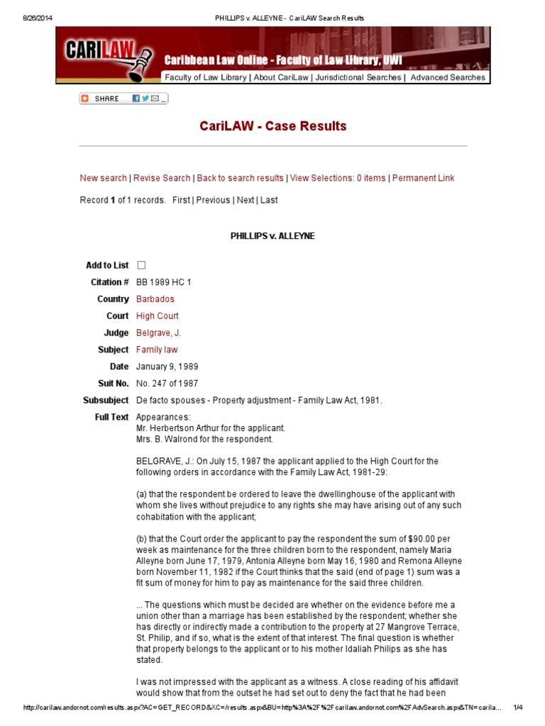 Phillips V Alleyne (1989) | PDF | Government | Common Law