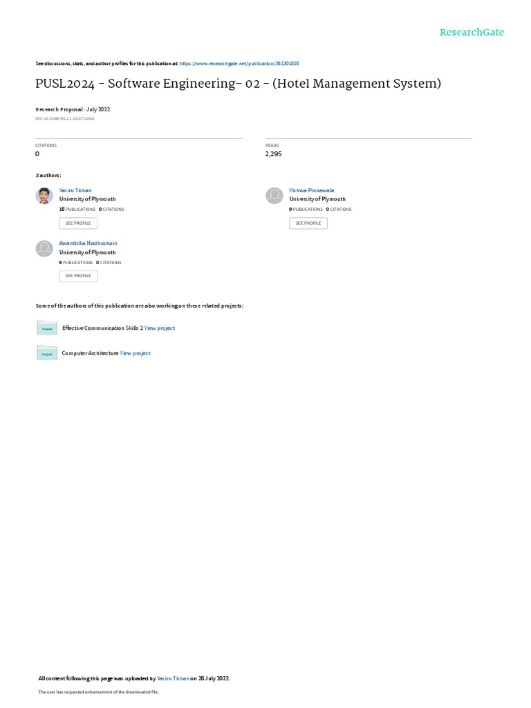 PUSL2024 SoftwareEngineering 02 | PDF | Databases | World Wide Web