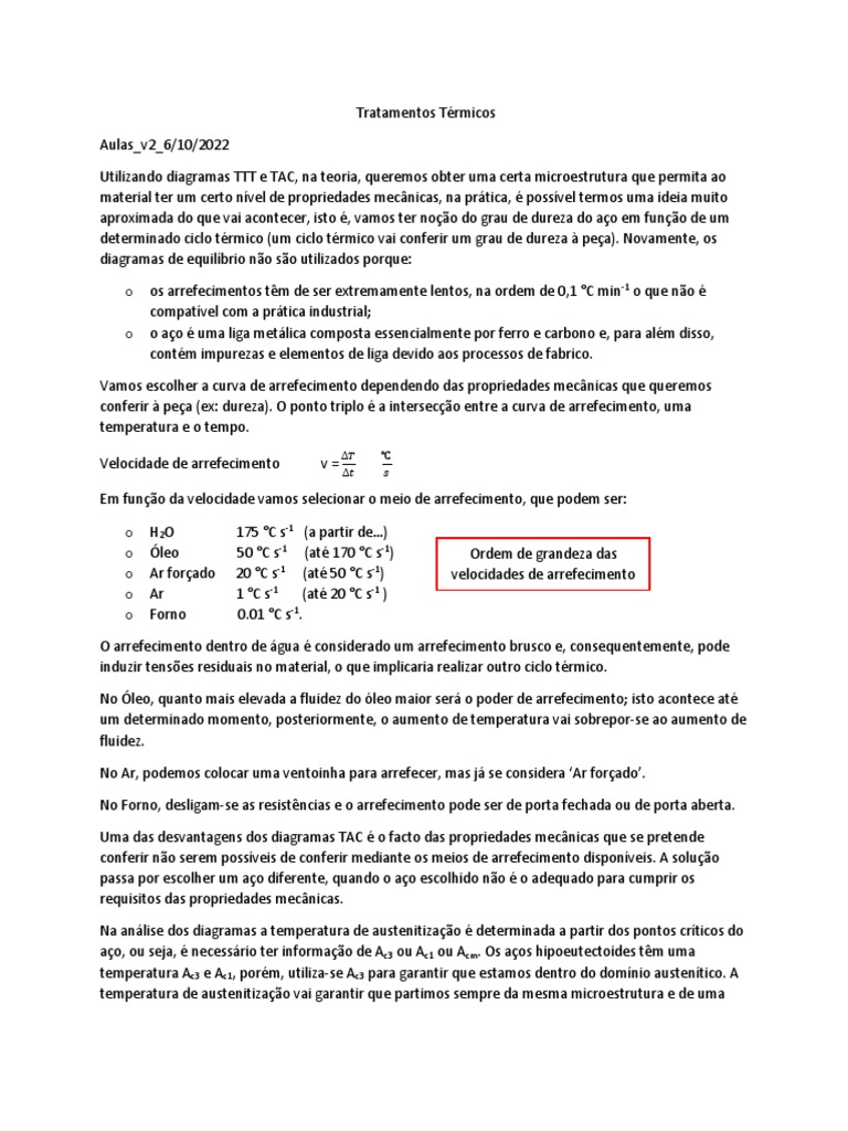Diagrama TTT e Temperatura Eutectoide | PDF | Aço | Temperatura