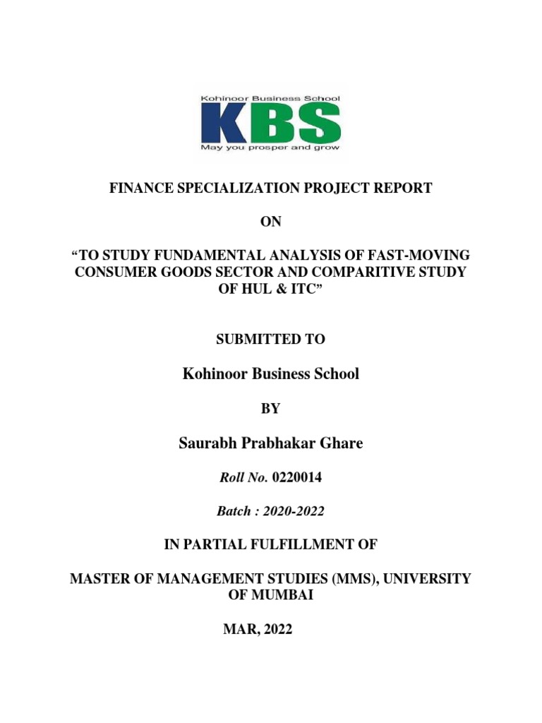 FMCG Sector Analysis: HUL vs ITC | PDF | Inflation | Economic Growth