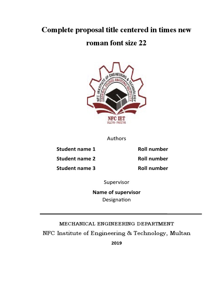 FYP Proposal Format | Download Free PDF | Science | Methodology