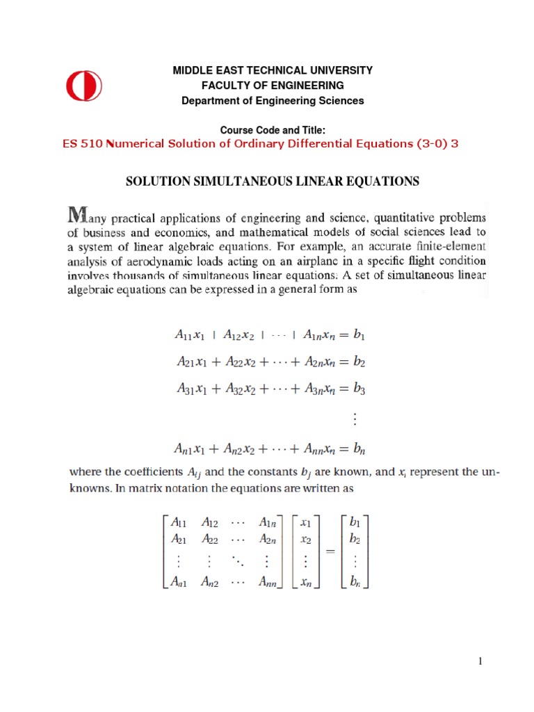 Numerical Solution Of Ordinary Differential Equations Part 3 System Of Equations Pdf