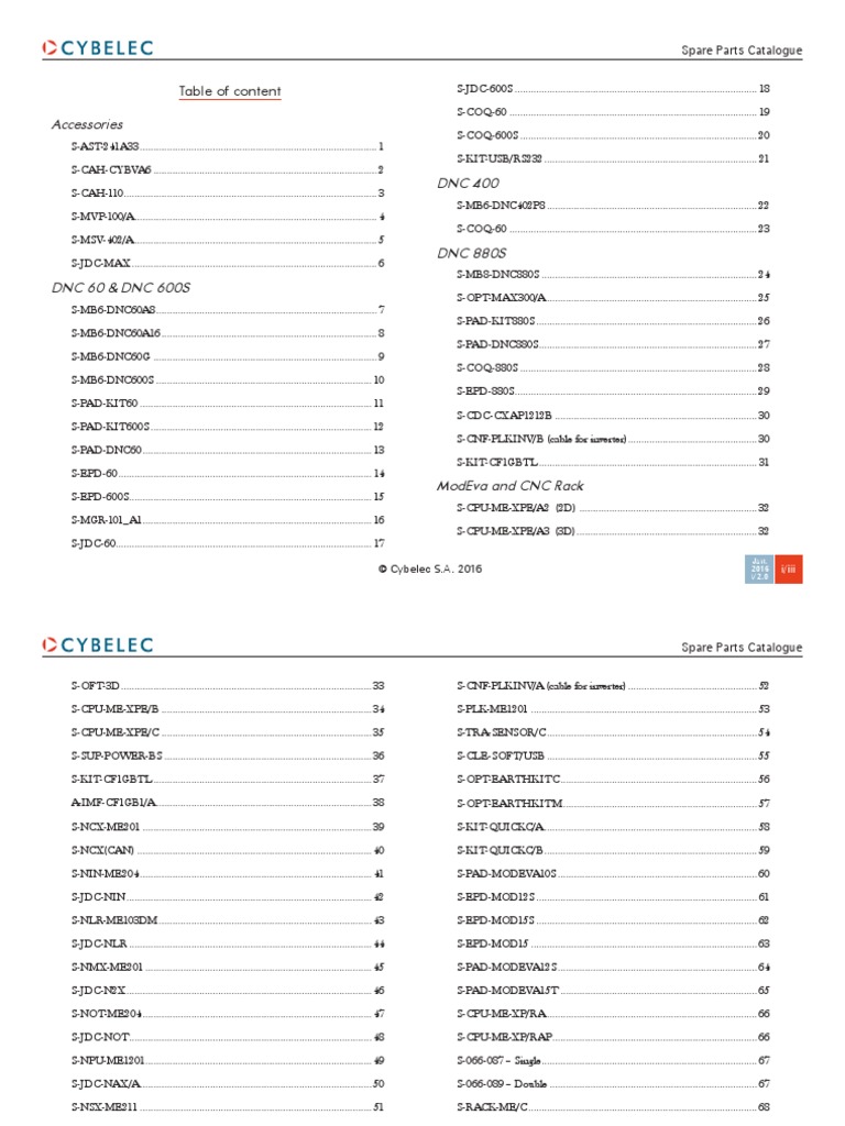 SpareParts Catalogue V2 | PDF
