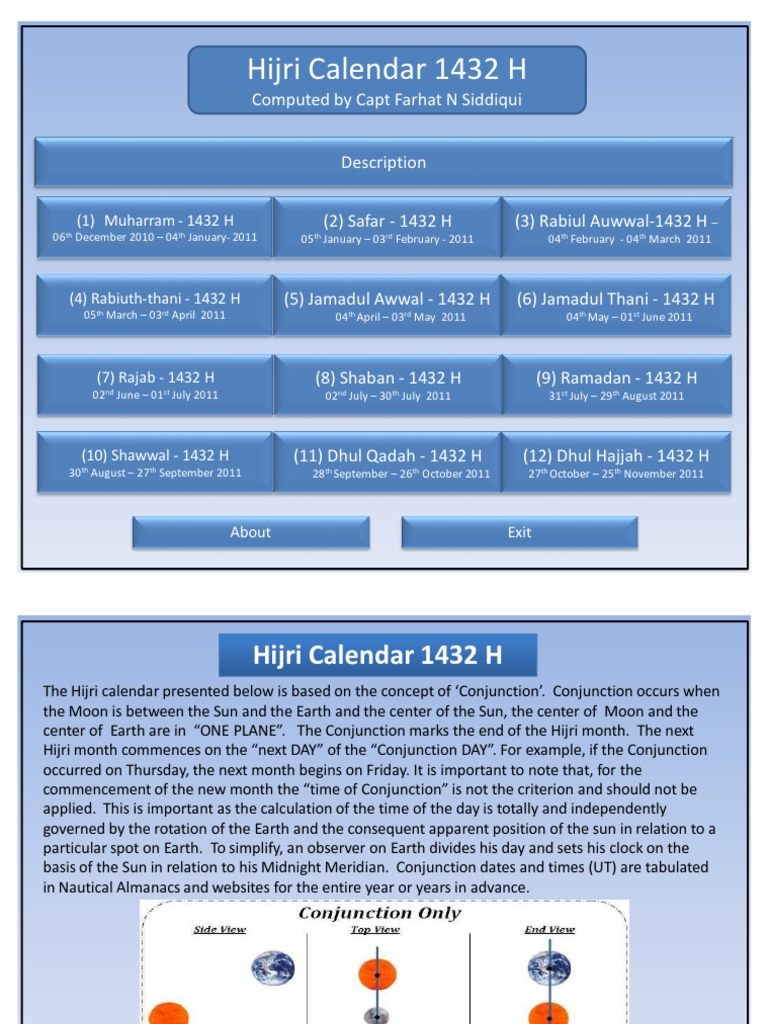 Hijri Calendar 1432H Office 2003 | PDF | Astronomy | Scientific Observation