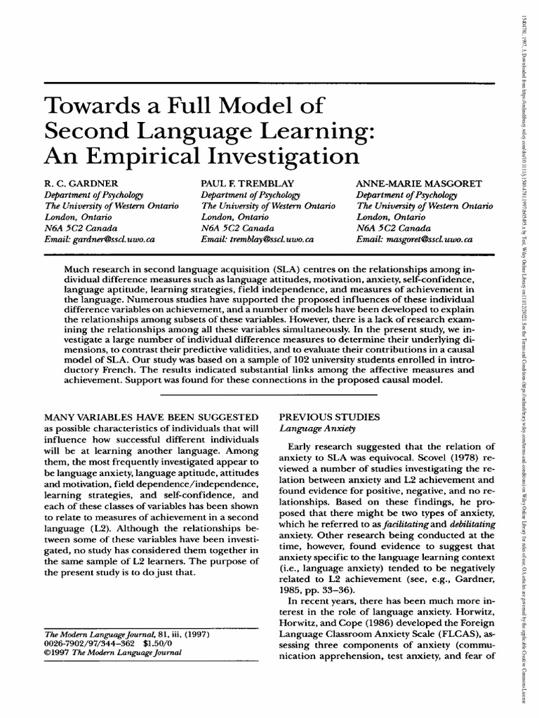 The Modern Language Journal - 2011 - GARDNER - Towards A Full Model of ...