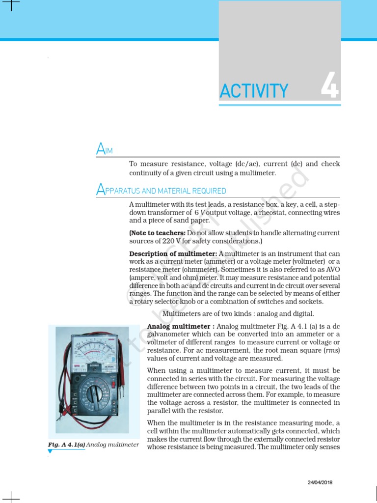 Activity 4 Download Free Pdf Resistor Electrical Resistance And