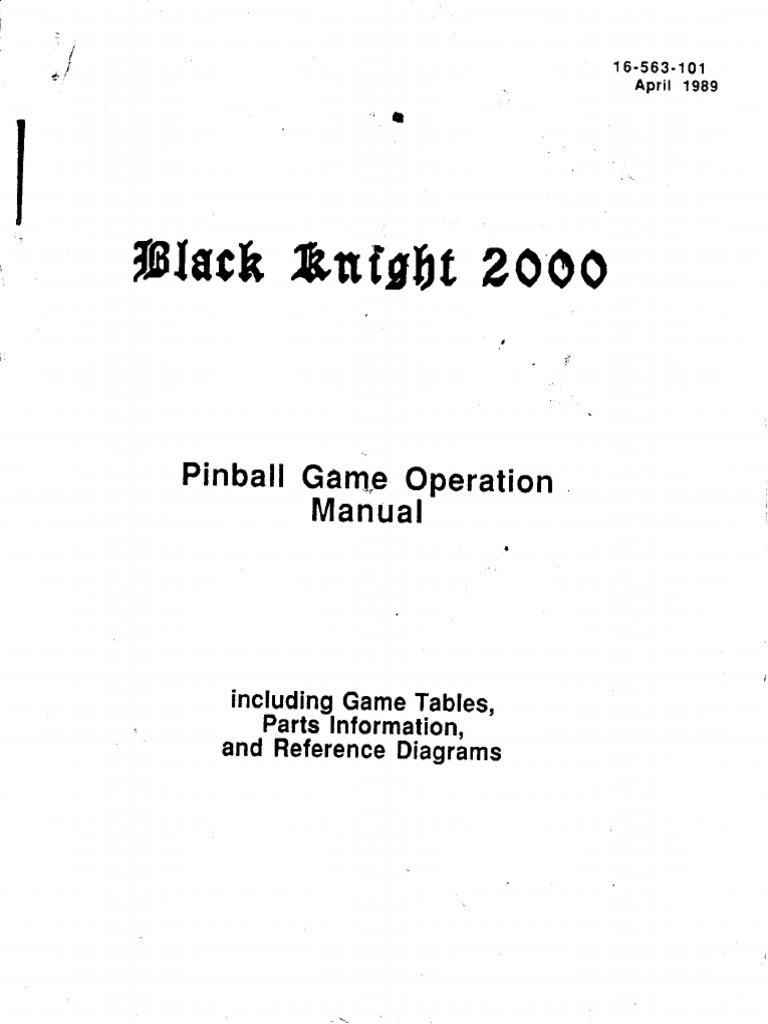 Black Knight 2000 Operation Manual | PDF