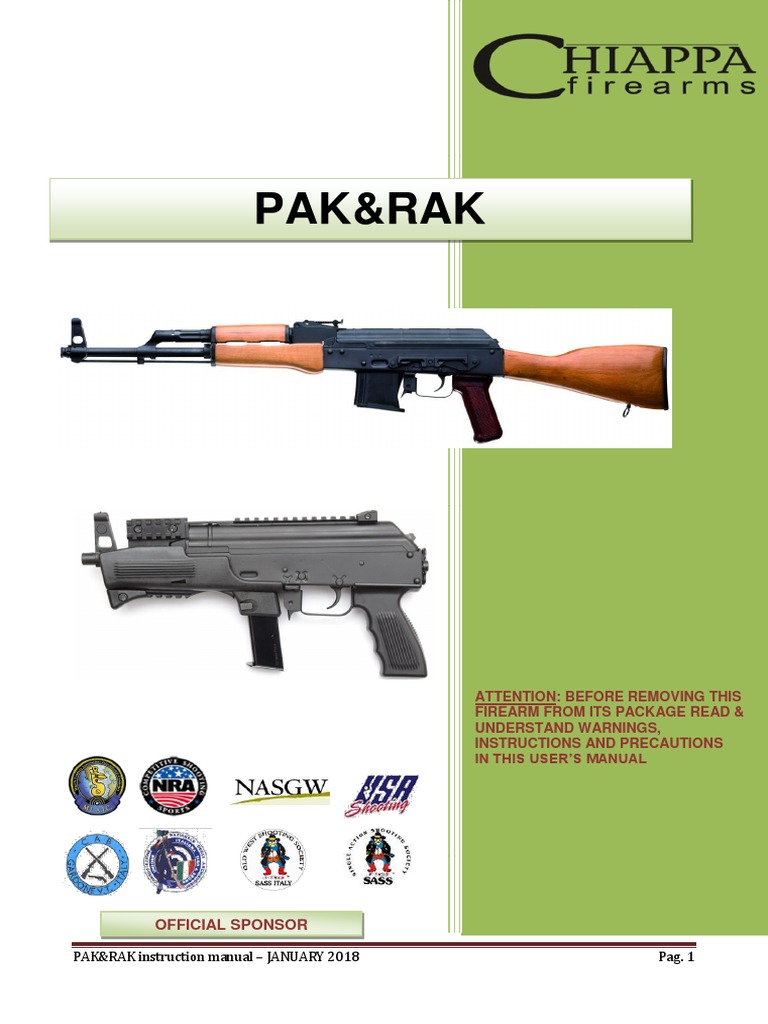 PAK&RAK Firearm User Manual | PDF | Cartridge (Firearms) | Gun Barrel