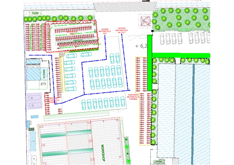 Temporary Motorcycle Parking Plan Layout BSF | PDF