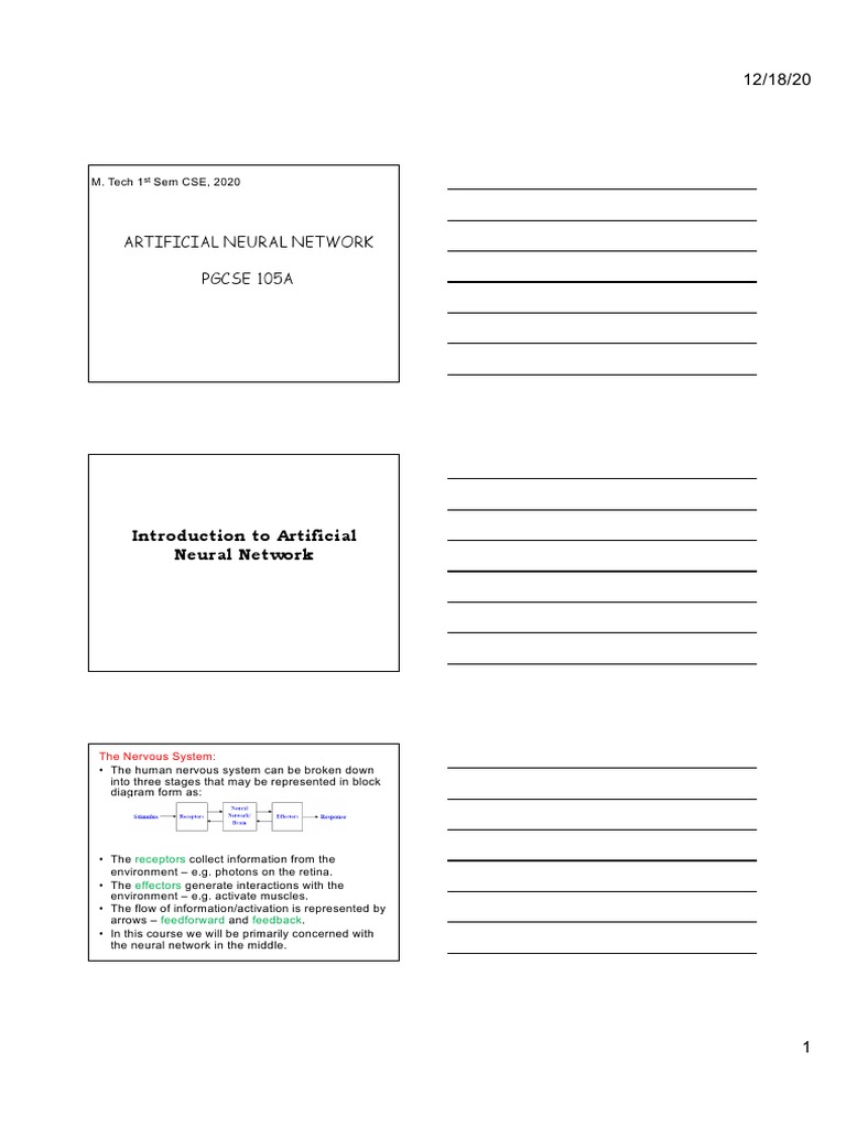 Introduction To Artificial Neural Network | PDF | Neuron | Artificial ...