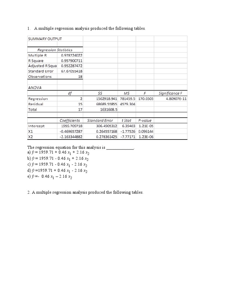 Final Questions For Last Class | Download Free PDF | Regression Analysis | Errors And Residuals